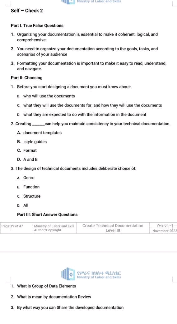 Part I True False Questions 1 Organizing | StudyX