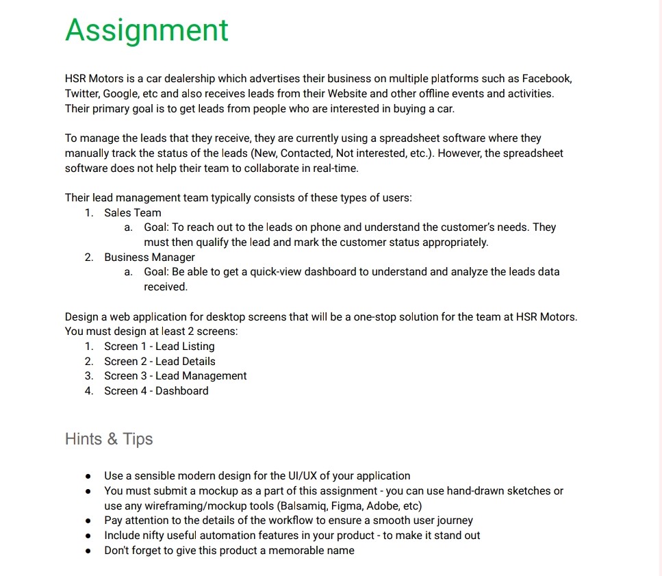 Assignment HSR Motors is a car dealership | StudyX