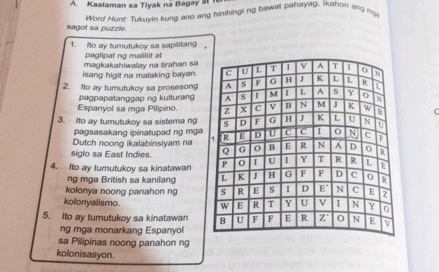 Pangalan A Kaalaman sa Tiyak na Bagay at Word Hunt Tukuyin kung ano ang ...