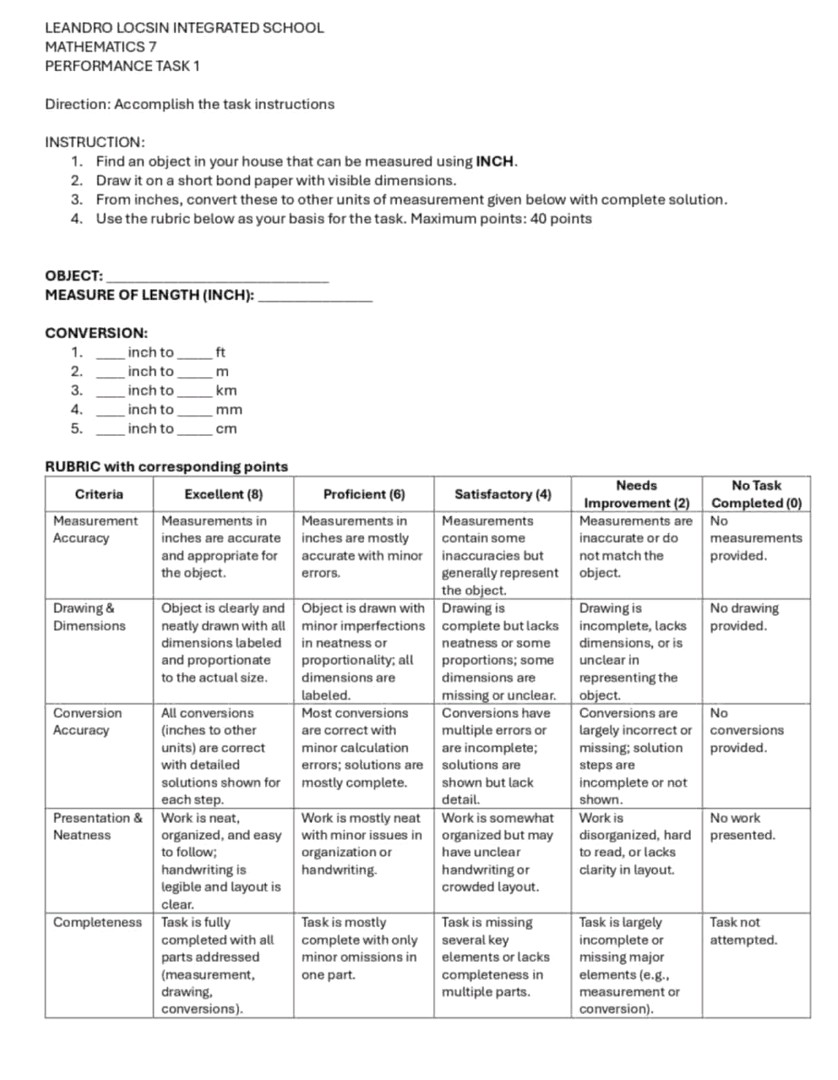 LEANDRO LOCSIN INTEGRATED SCHOOL MATHEMATICS | StudyX