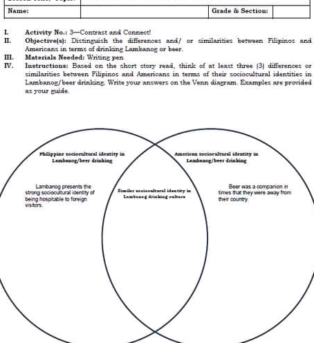 Name Grade Section 1 Activity No 3 Contrast Studyx