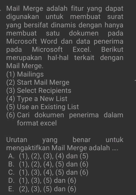 - Mail Merge adalah fitur yang dapat | StudyX