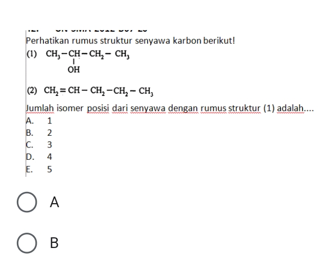 Perhatikan rumus struktur senyawa karbon | StudyX