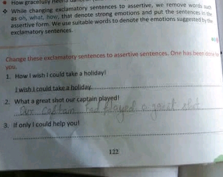 While changing exclamatory sentences to | StudyX