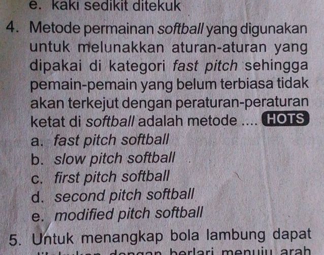 4 Metode permainan softball yang digunakan | StudyX