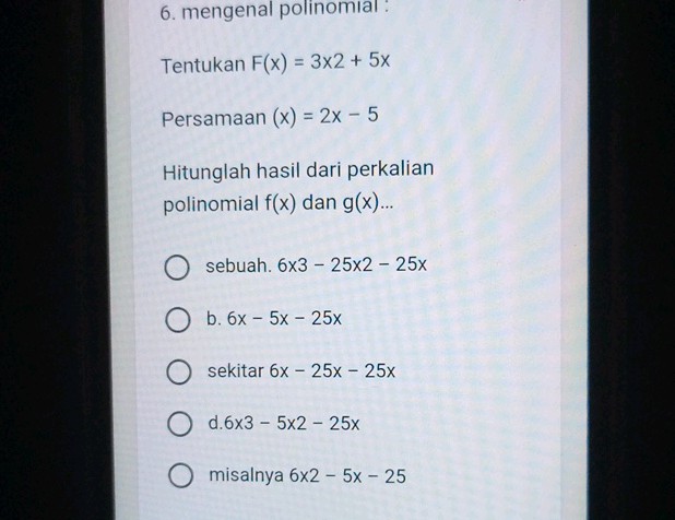 6 mengenal polinomial Tentukan F(x) = 3x2 + | StudyX