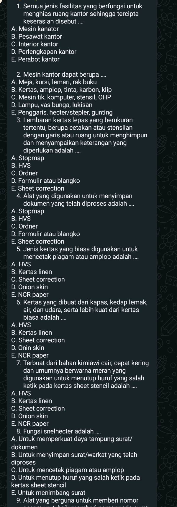 1 Semua jenis fasilitas yang berfungsi untuk | StudyX