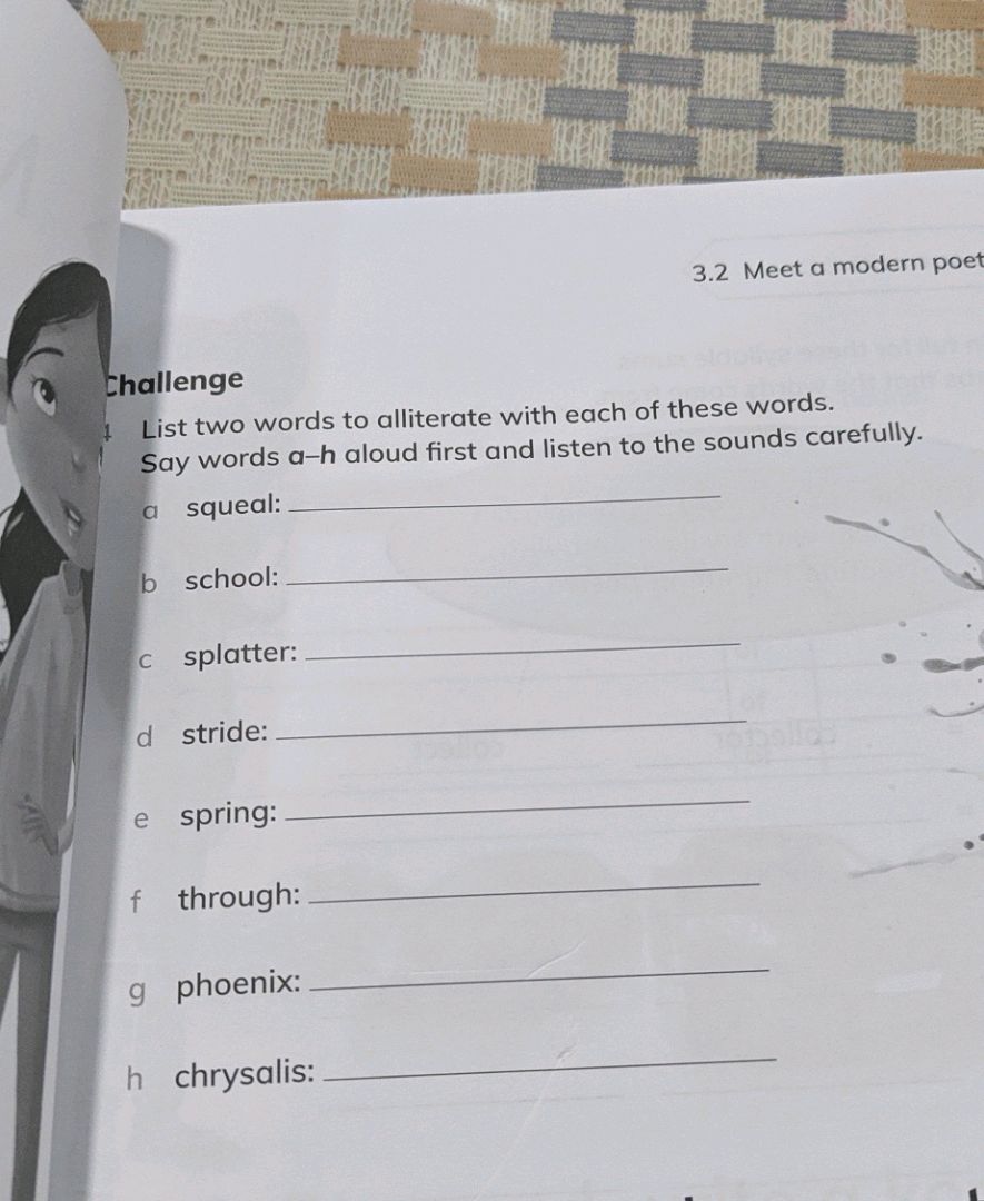 32 Meet a modern poet Challenge List two | StudyX