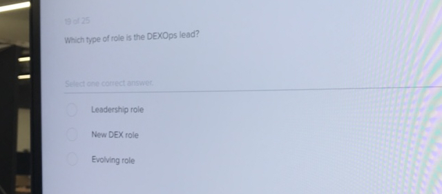 19 of 25 Which trpe of role is the DEXOps | StudyX
