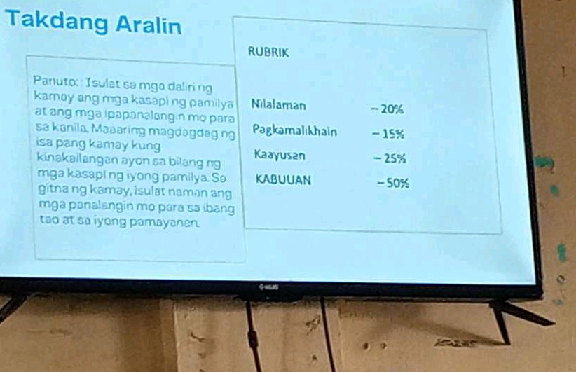 Takdang Aralin Panuto Isulat sa mga daliri | StudyX