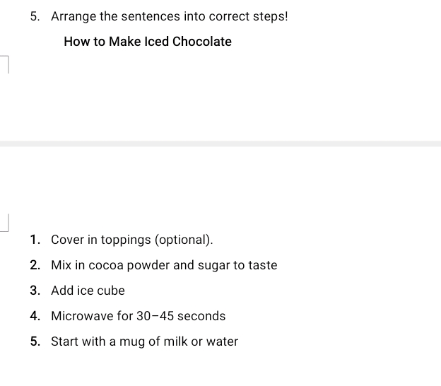 5 Arrange the sentences into correct steps | StudyX