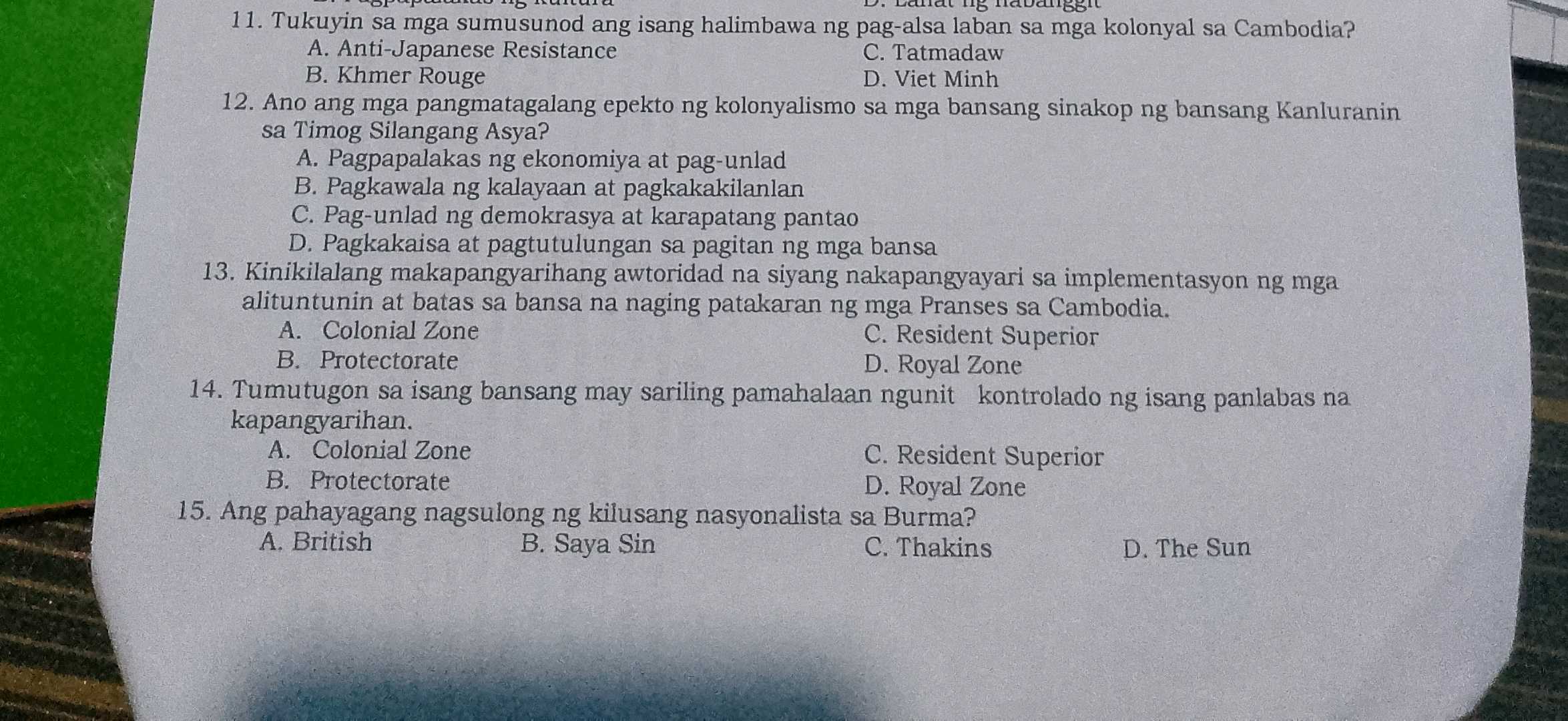 11 Tukuyin sa mga sumusunod ang isang | StudyX