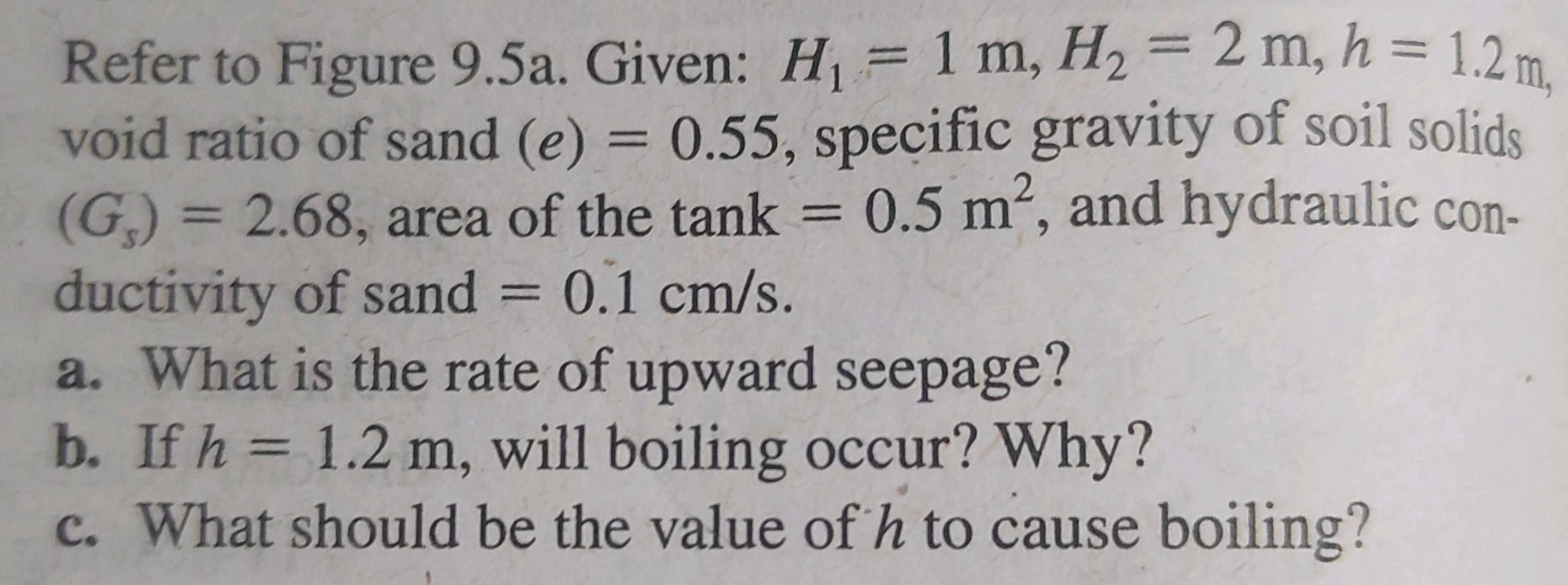 Refer to Figure 95a Given H = 1 m H = 2 m h | StudyX