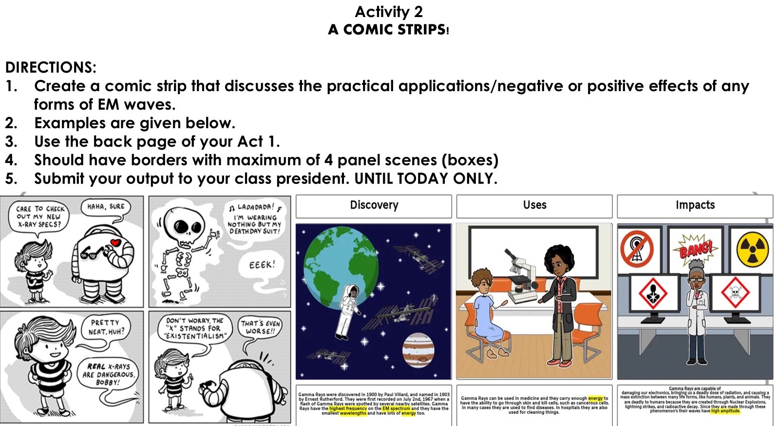 Activity 2 A COMIC STRIPS DIRECTIONS 1 | StudyX