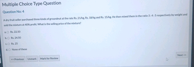 Multiple Choice Type Question Question No 4 | StudyX