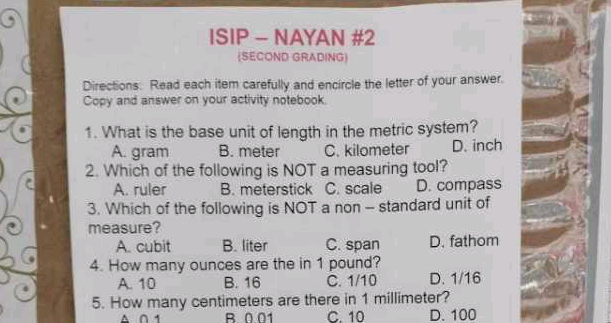 ISIP - NAYAN 2 (SECOND GRADING) Directions | StudyX