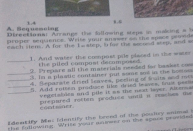 A SequencingDirections Arrange the following | StudyX