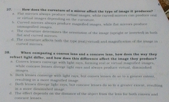 37 How does the curvature of a mirror affect | StudyX