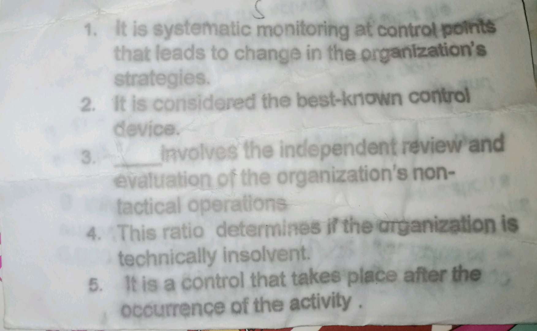 1 It is systematic monitoring at control | StudyX