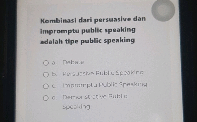 Kombinasi dari persuasive dan impromptu | StudyX