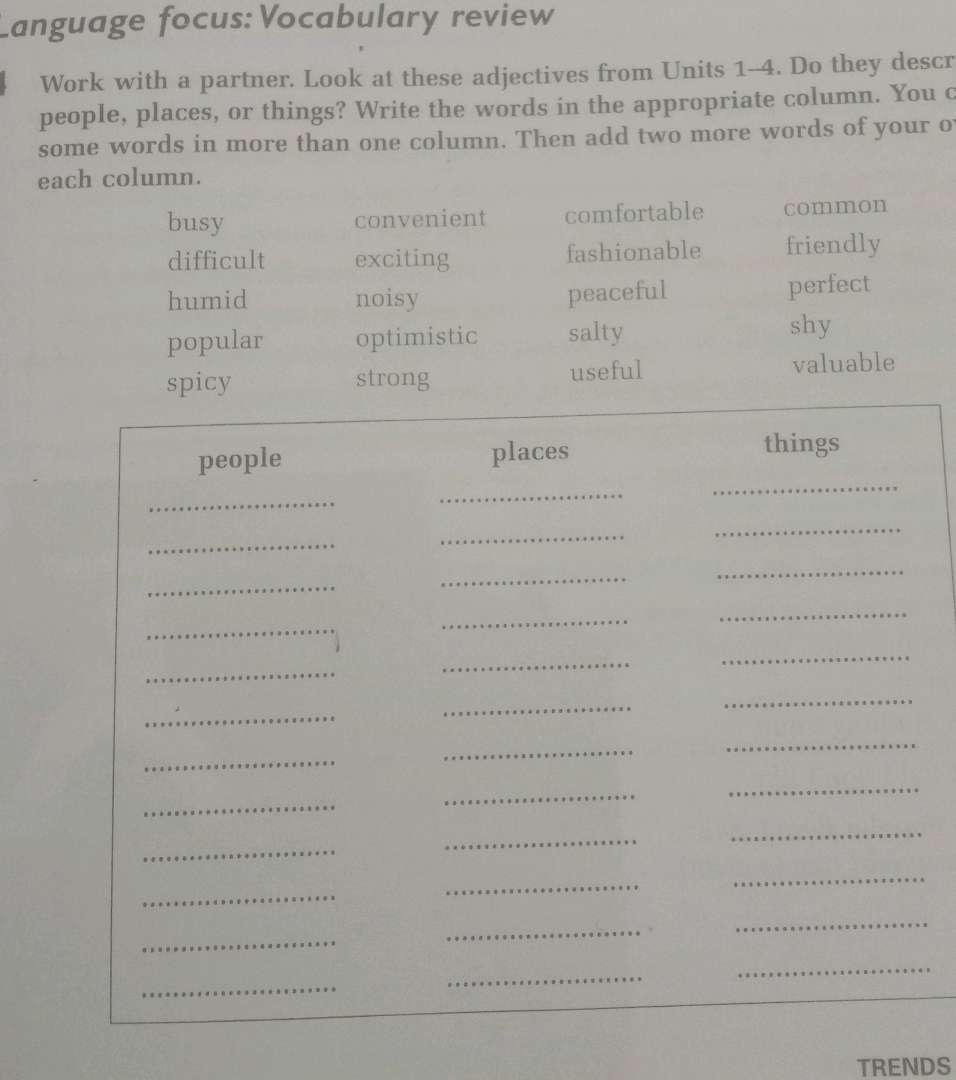 Language focus Vocabulary review - Work with | StudyX