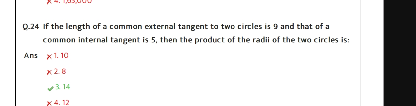 Q 24 If the length of a common external | StudyX