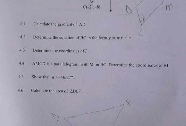 41 Calculate the gradient of AD 42 | StudyX