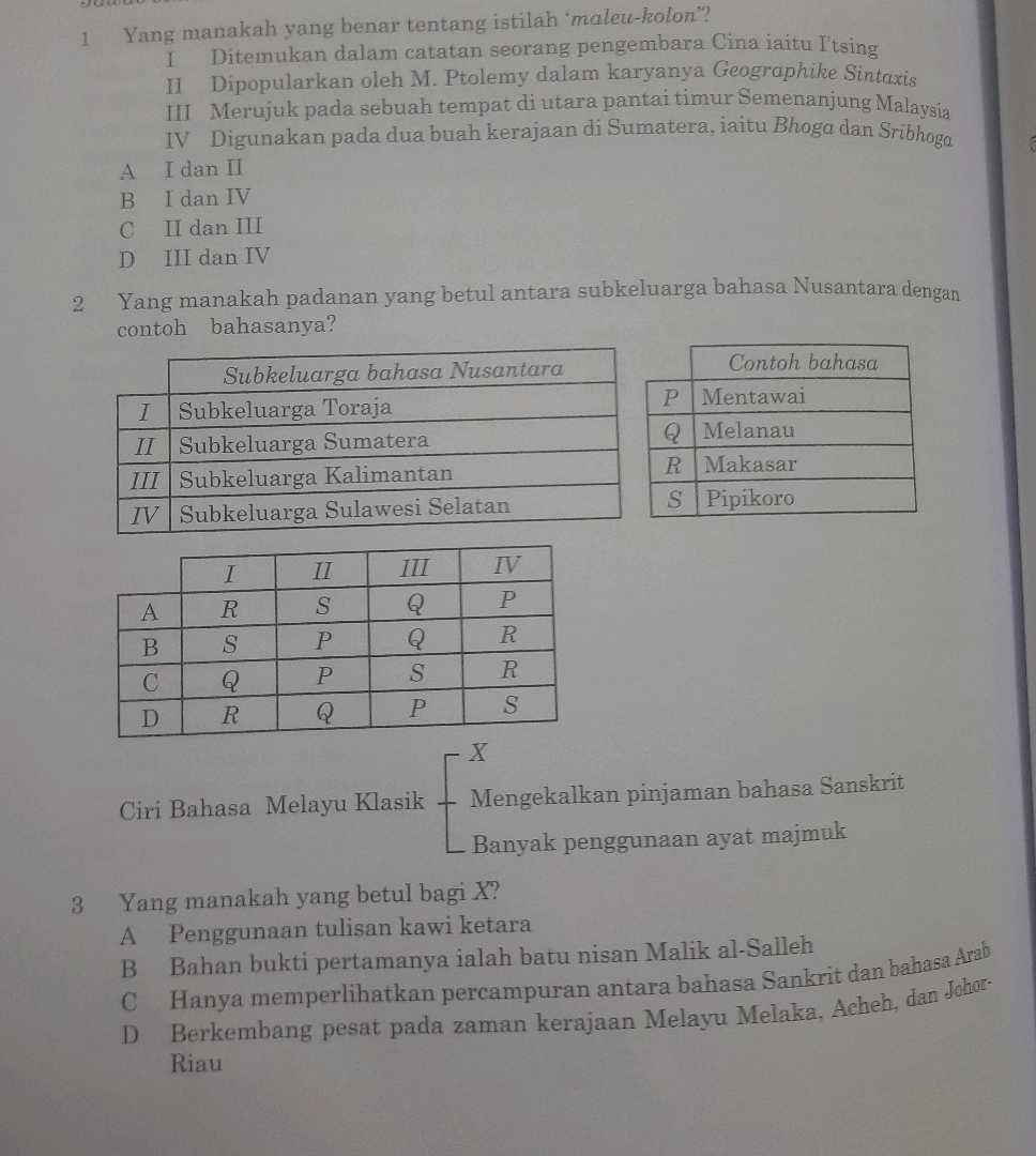 1 Yang manakah yang benar tentang istilah | StudyX