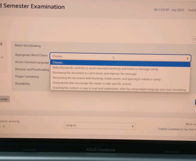 Match the following Appropriate Word Choice | StudyX