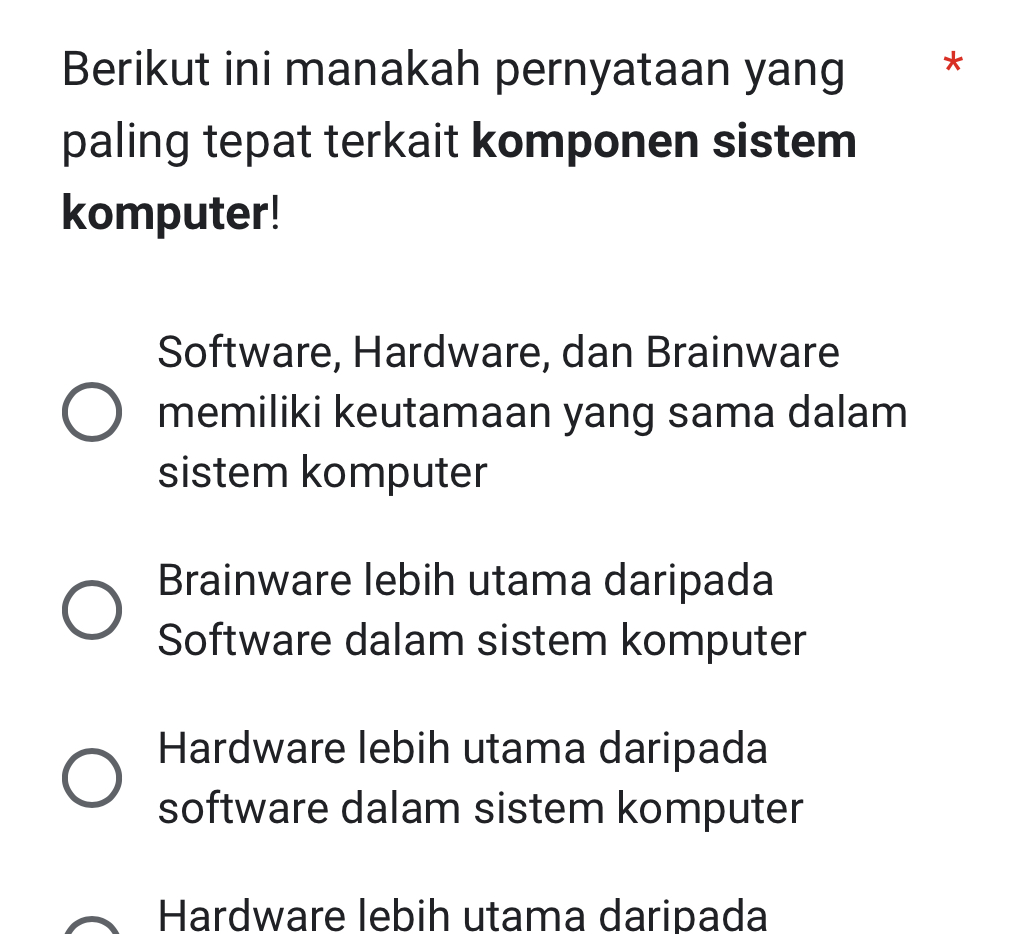 Berikut ini manakah pernyataan yang paling | StudyX