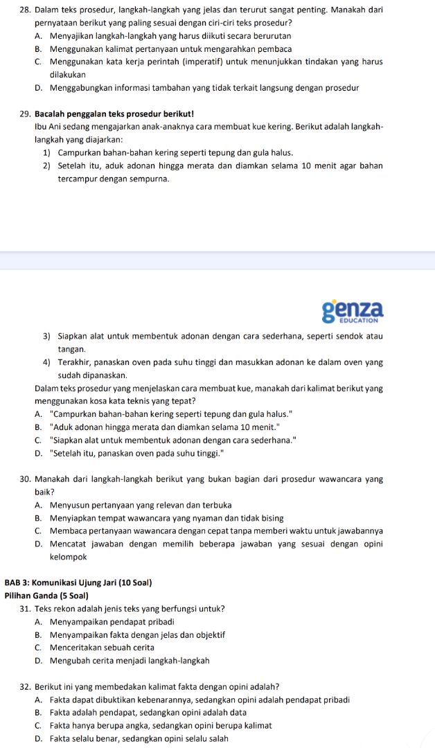 28 Dalam teks prosedur langkah-langkah yang | StudyX