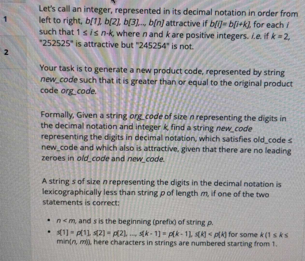 Lets call an integer represented in its | StudyX