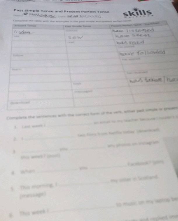 Past Simple Tense and Present Perfect Tense | StudyX