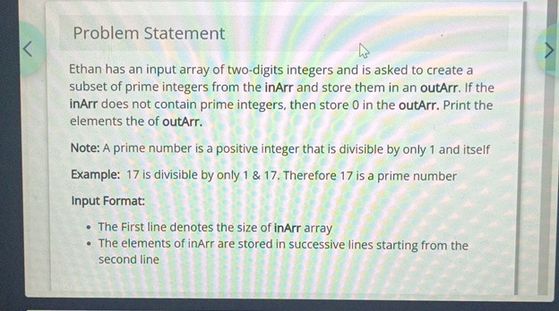 Problem Statement Ethan has an input array | StudyX
