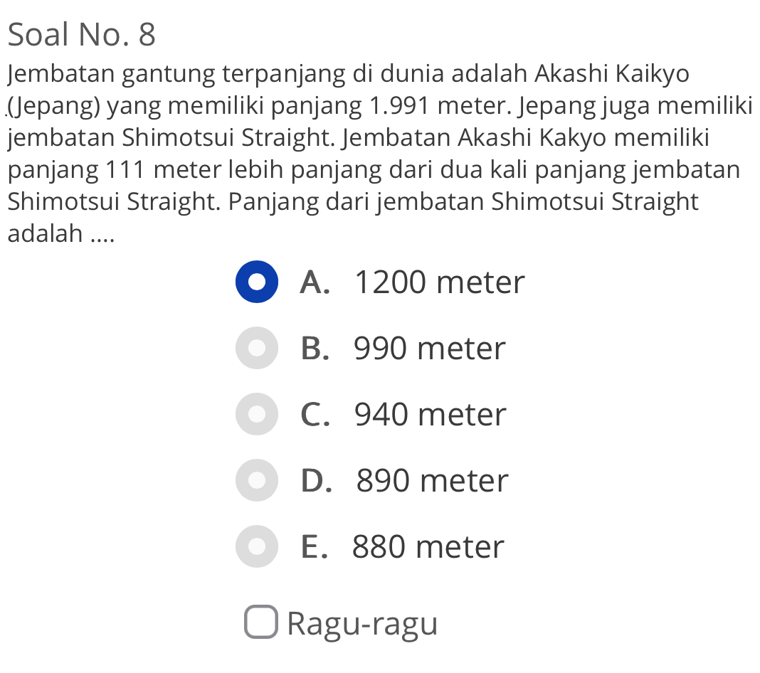 Soal No 8 Jembatan gantung terpanjang di | StudyX