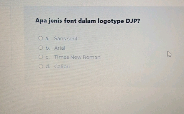 Apa jenis font dalam logotype DJP a Sans