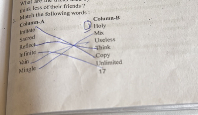 3 Match the following words Column-A Imitate | StudyX