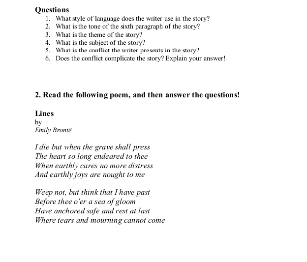 Questions 1 What style of language does the | StudyX