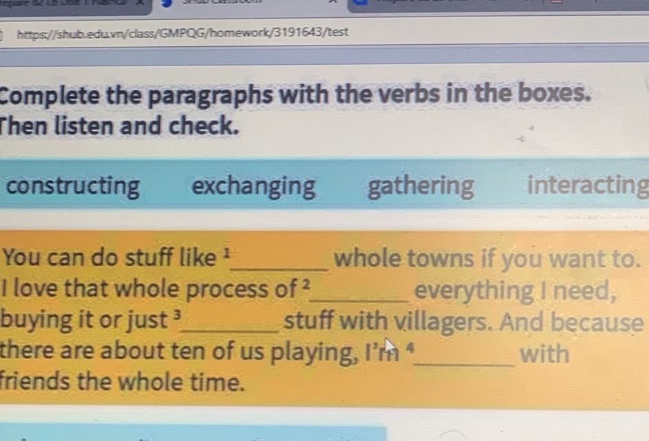 Complete the paragraphs with the verbs in | StudyX