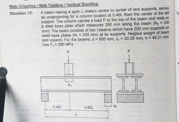 Web Crippling/Web Yielding / Vertical | StudyX