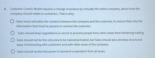 3 Customer-Centric Model requires a change | StudyX