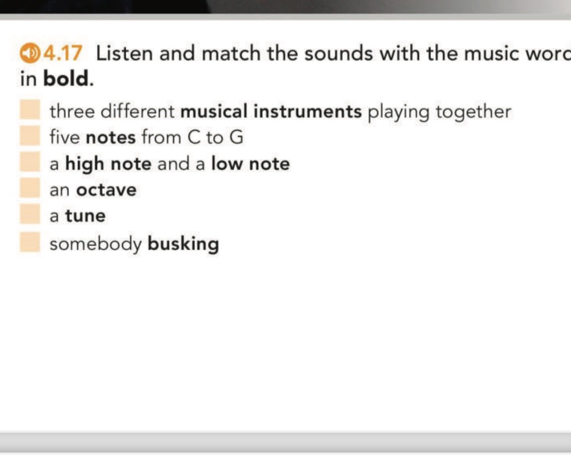 417 Listen and match the sounds with the | StudyX