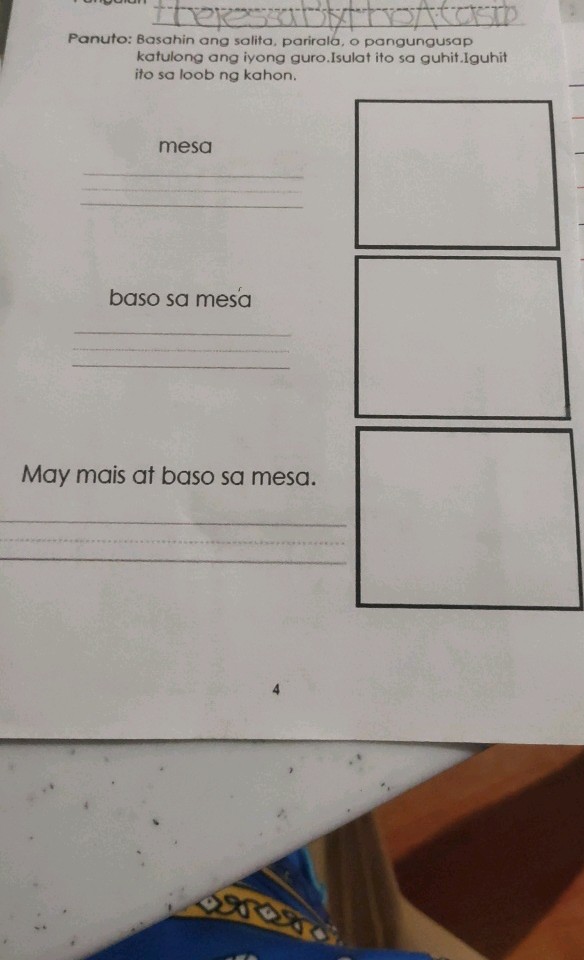 Panuto Basahin ang salita parirala o