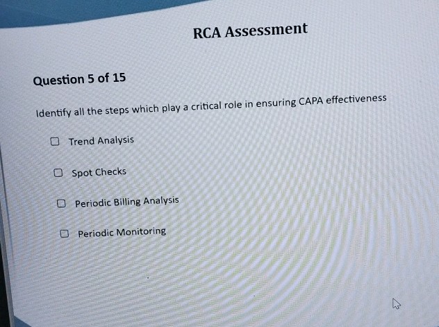 Question 5 of 15 RCA Assessment Identify all | StudyX