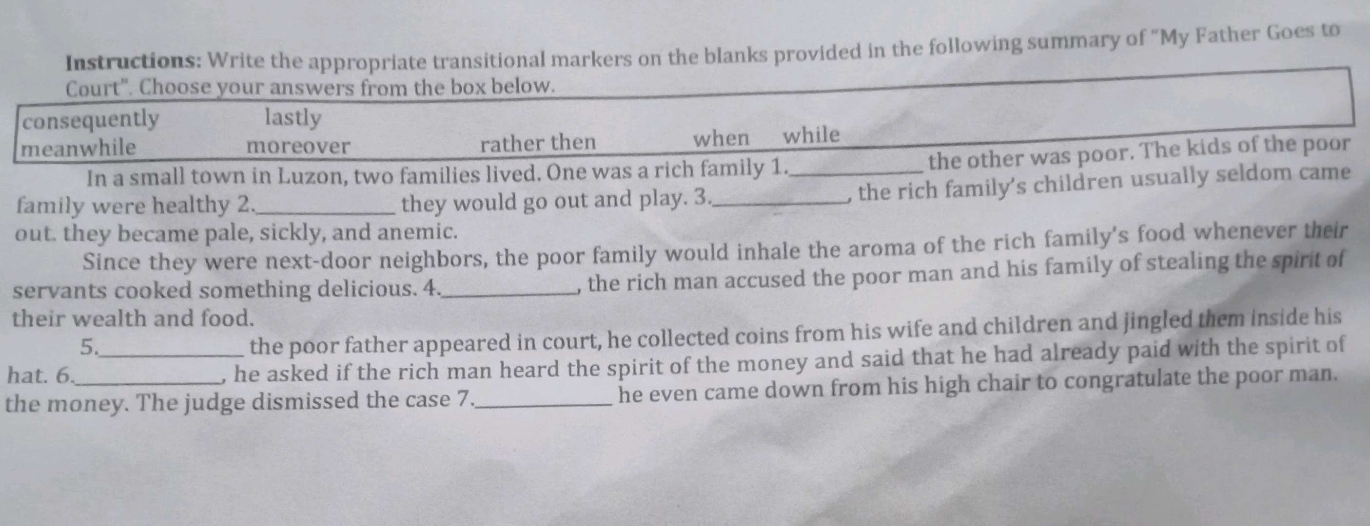 Instructions Write the appropriate | StudyX