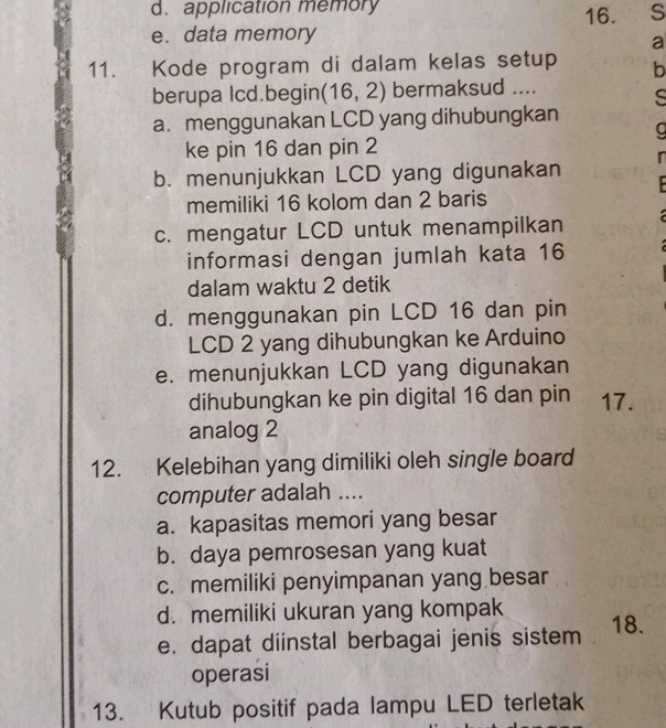 d application memory e data memory 16 11 | StudyX