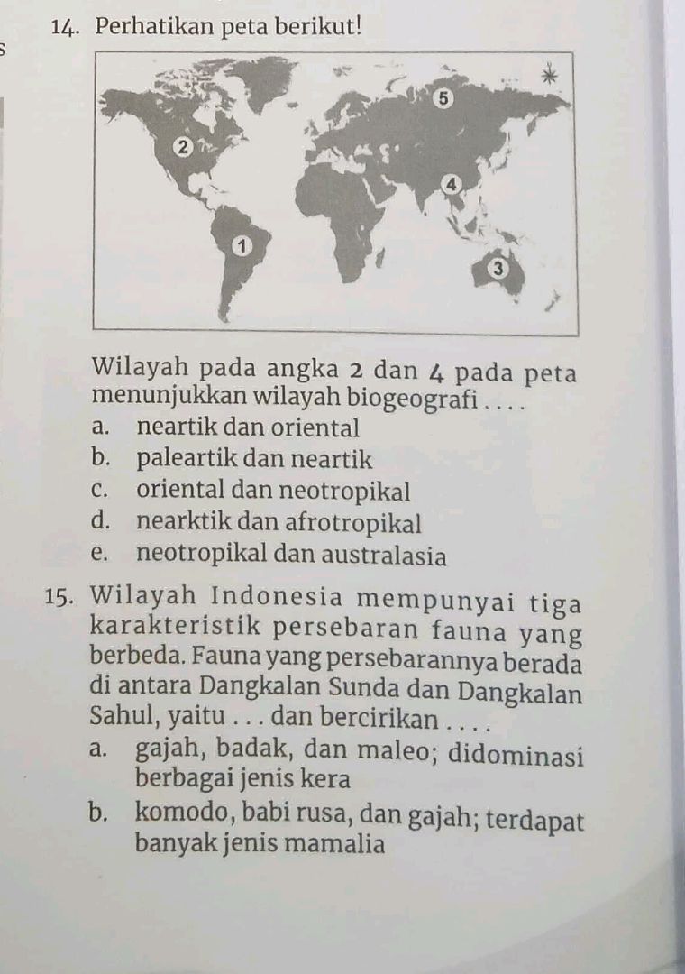14 Perhatikan peta berikut Wilayah pada | StudyX
