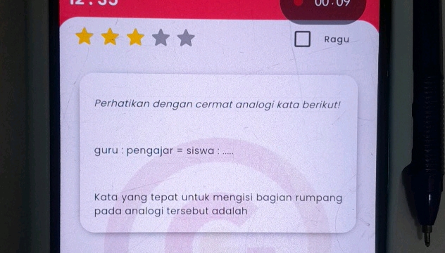 Ragu Perhatikan dengan cermat analogi kata | StudyX