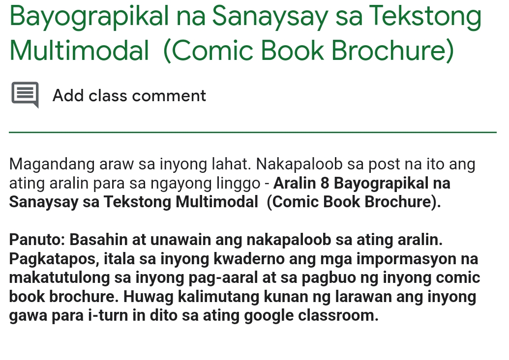 Bayograpikal na Sanaysay sa Tekstong