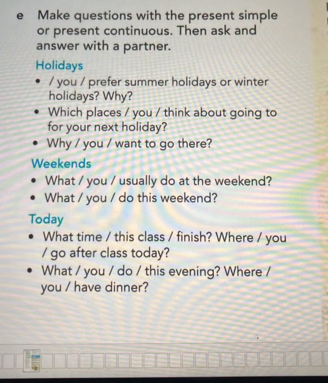 Make questions with the present simple or | StudyX